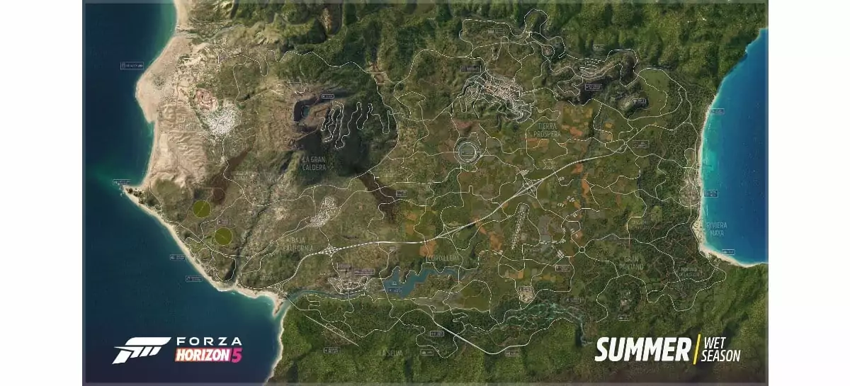 Forza Horizon 5: Veja o mapa completo do jogo