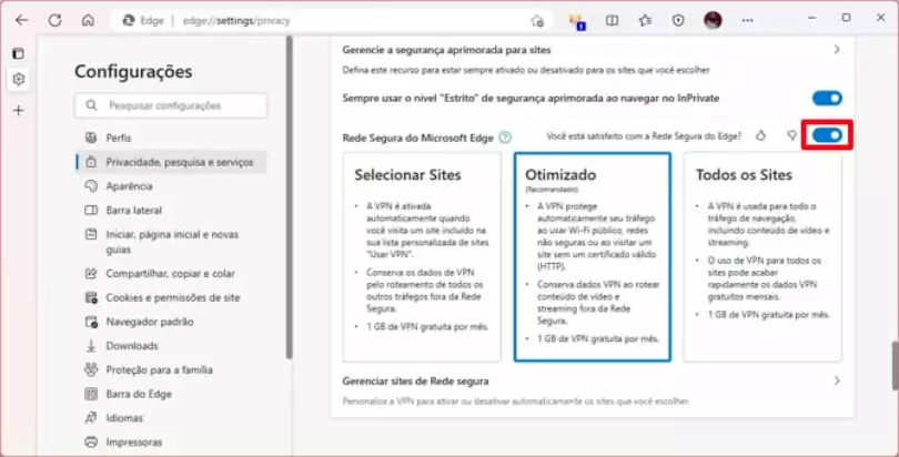 Microsoft: navegador Edge ganha compatibilidade com VPN nativa