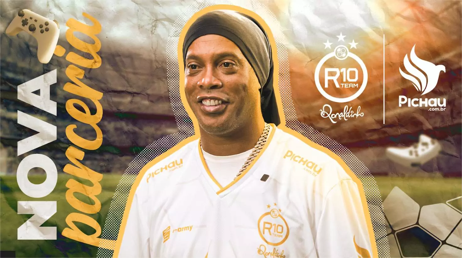 Pichau anuncia parceria com Ronaldinho Gaúcho e R10 Team