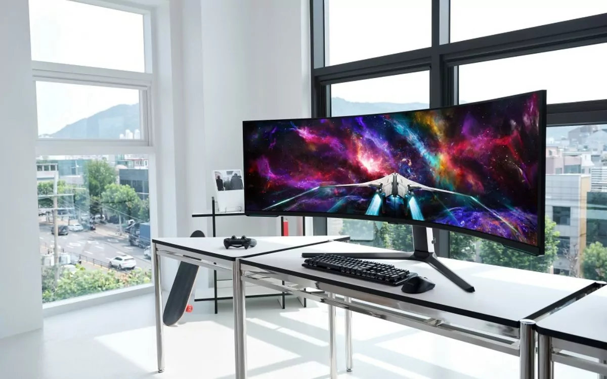 Monitor Samsung Odyssey Neo G9 de 57 polegadas pode virar tela gigante