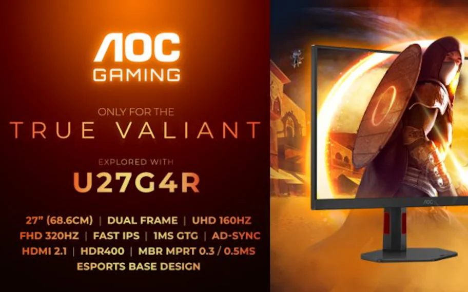 AOC lança monitor U27G4R gamer com até 320 Hz e 4K nativo no mesmo ...